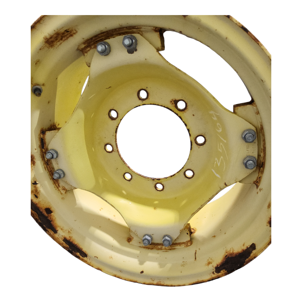 USED 8-Hole Rim with Clamp/Loop Style (groups of 2 bolts) Center for 24" Rim, John Deere Yellow ...